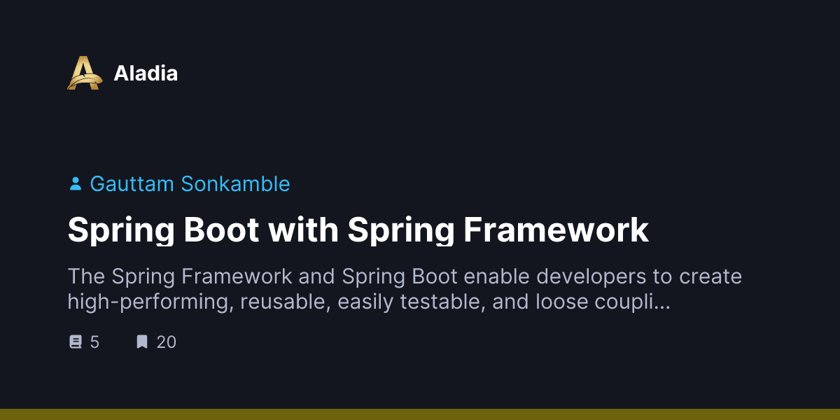 Spring Boot with Spring Framework - Course - Aladia